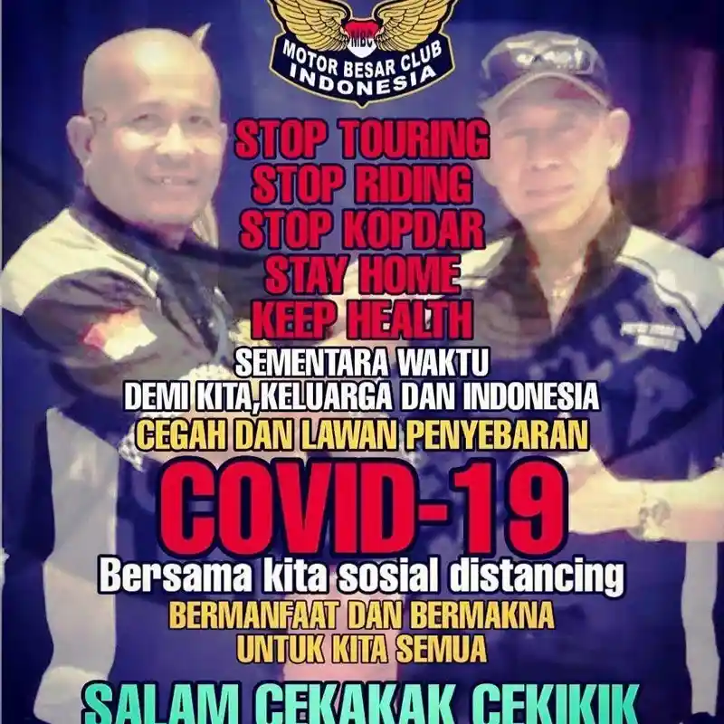 Komunitas Motor Besar Club Indonesia Kampanyekan Social Distancing